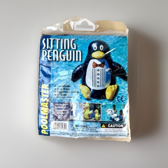 Poolmaster | Other | Vintage Inflatable 275 Sitting Penguin Swimming ...